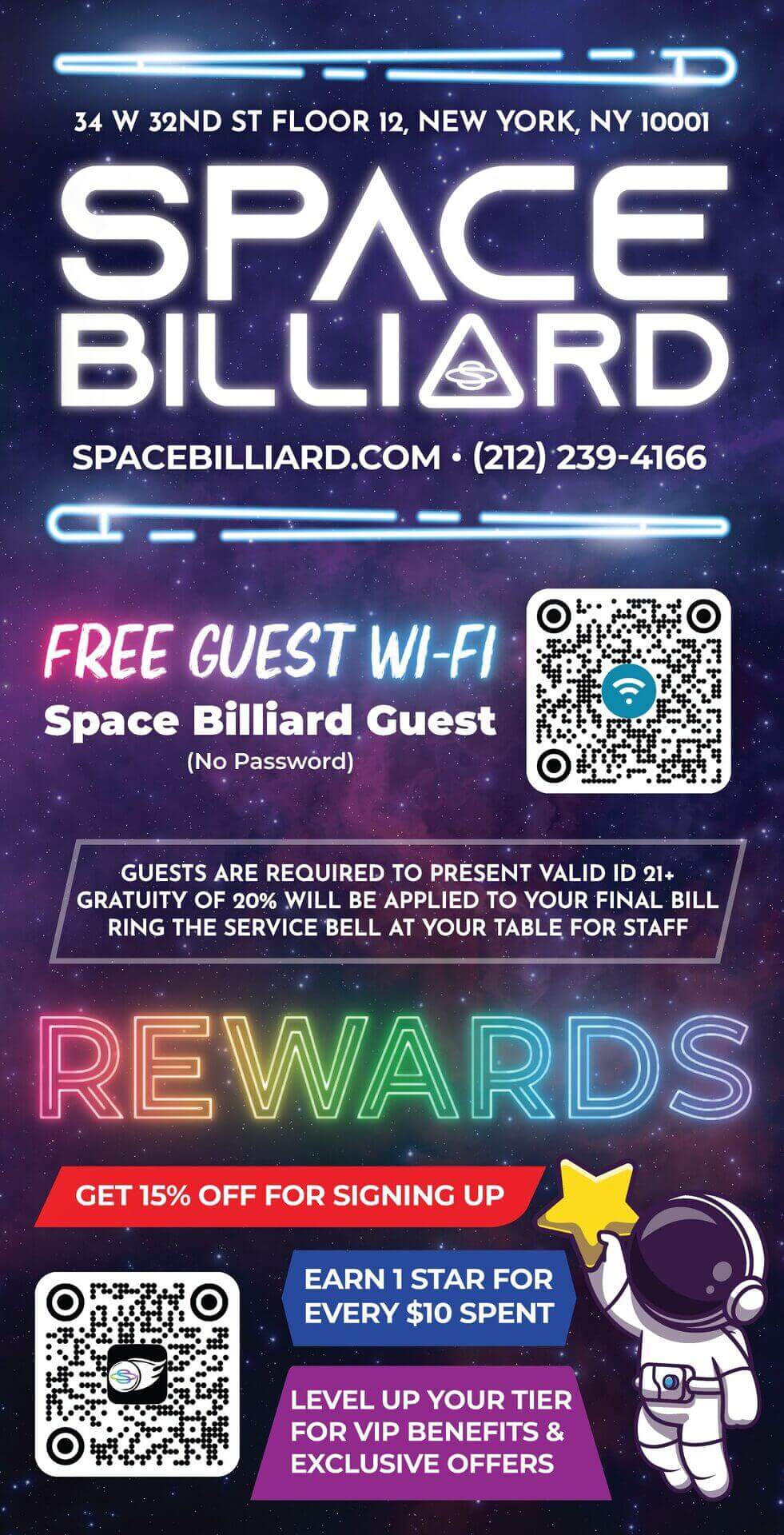 PDF Menus | Space Billiard Pool Hall & Sports Bar